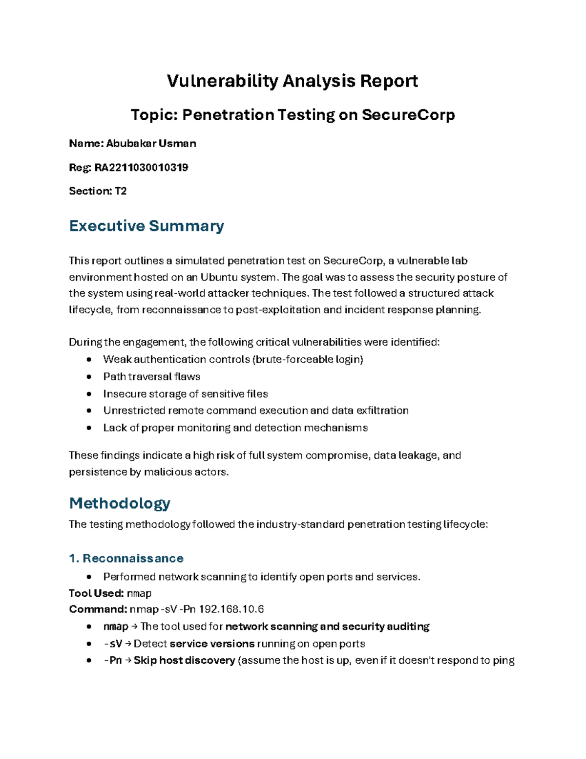 Case Study: Penetration Testing Vulnerability Analysis on SecureCorp ...