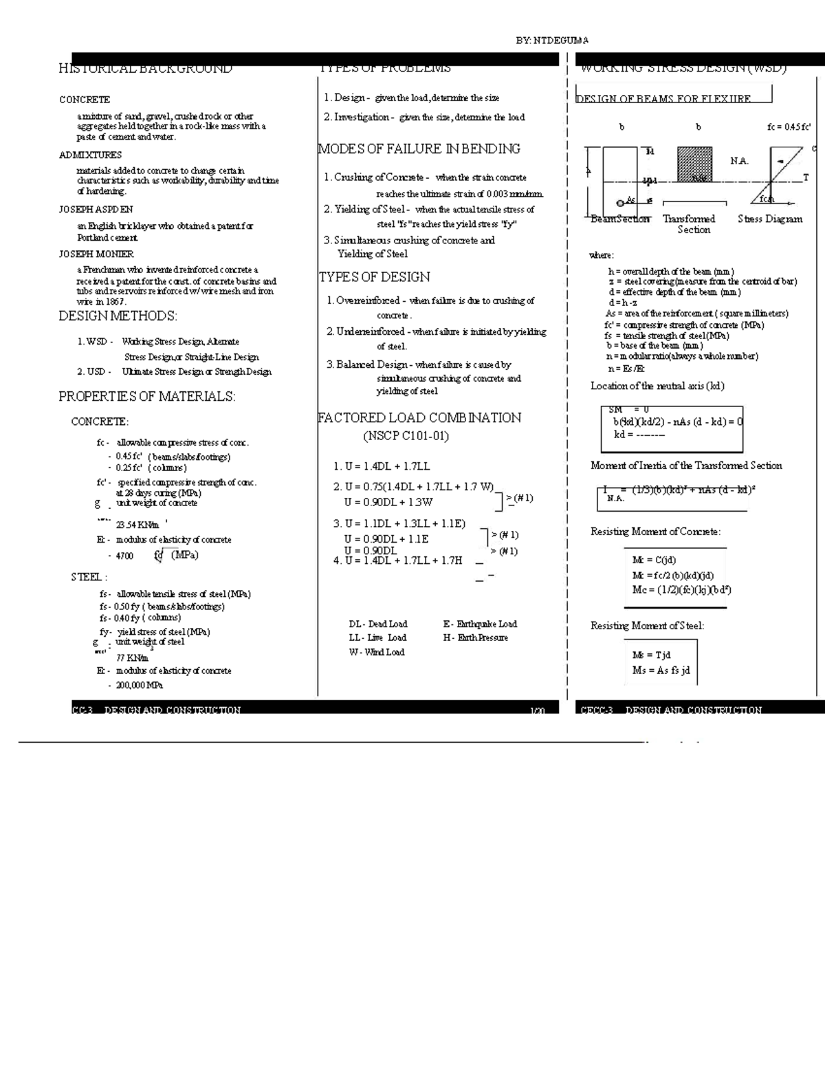 Reinforced Concrete Design Formulas & Principles: NTDEGUMA Lecture ...
