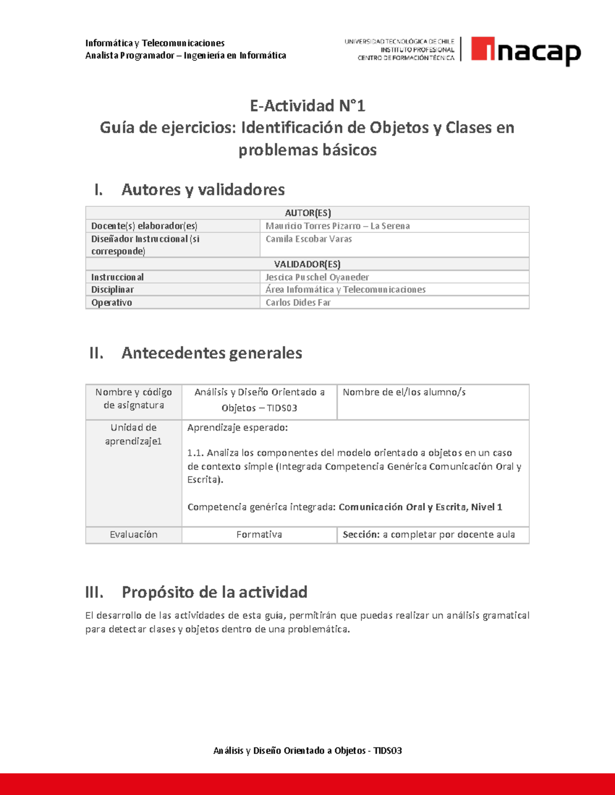 Guía de Ejercicios: Identificación de Objetos y Clases en POO TIDS03 - Studocu