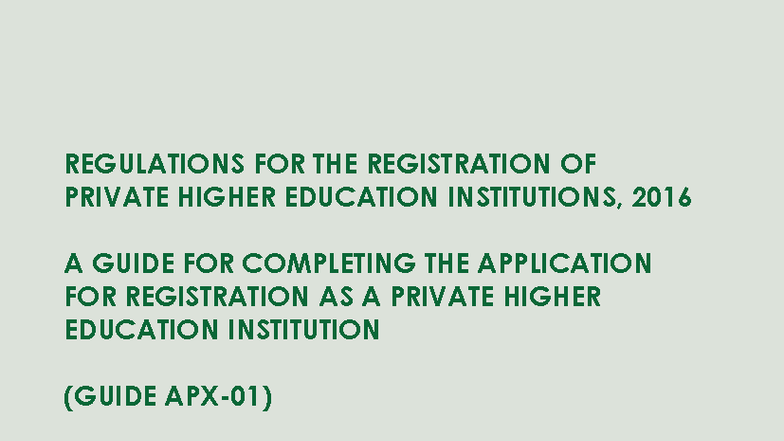 Guide to Completing Application for PHEI Registration (GUIDE APX-01 ...