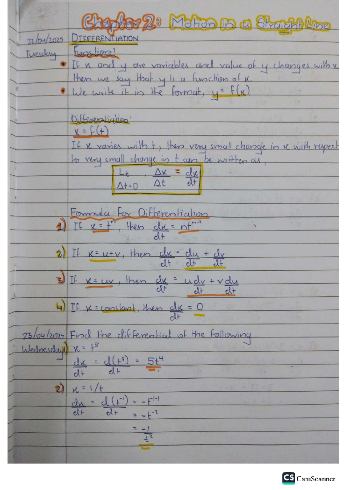 CBSE Class 11 - Physics Chapter 2: Motion in a Straight Line Notes ...