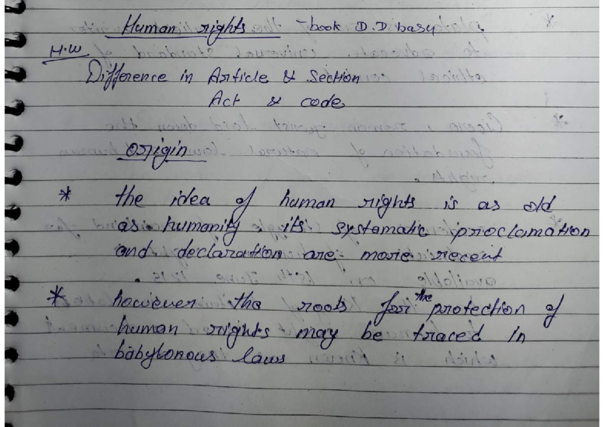 HR 101: Handwritten Notes on Human Rights Foundations and Theories ...