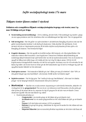 Uppgift Räkneövning - Statistik, introduktion till psykologi, psykologi ...