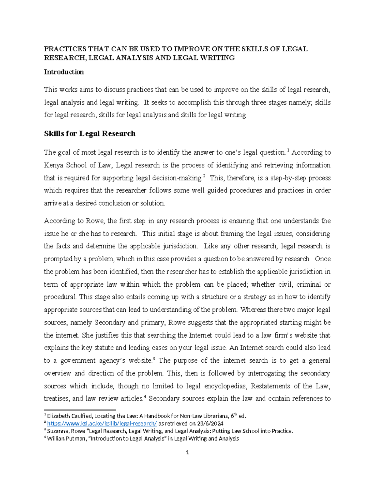Legal Writing - Skills for Research, Analysis & Writing Enhancement ...