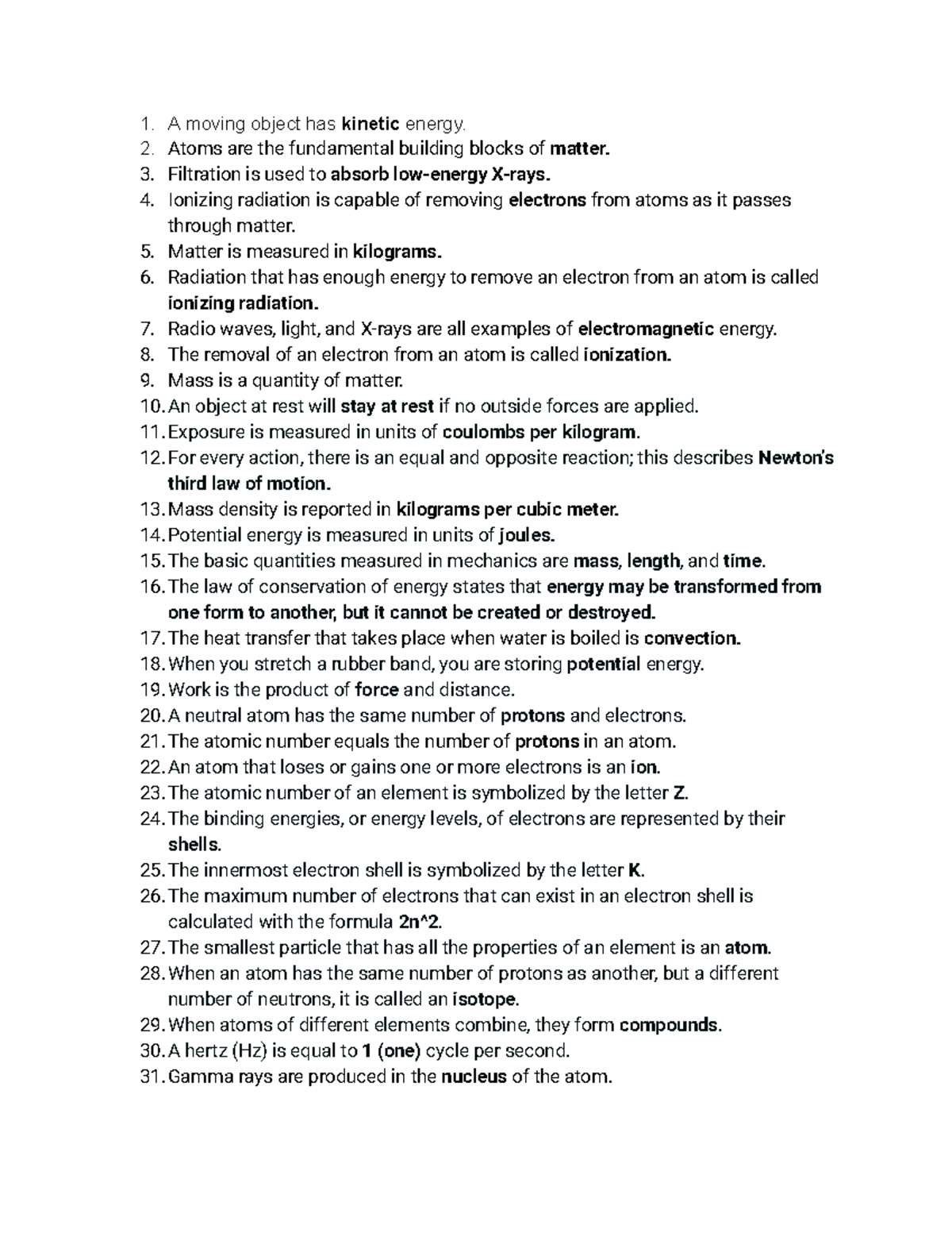 RAD TECH Final Exam Study Guide: Key Concepts & Principles - Studocu