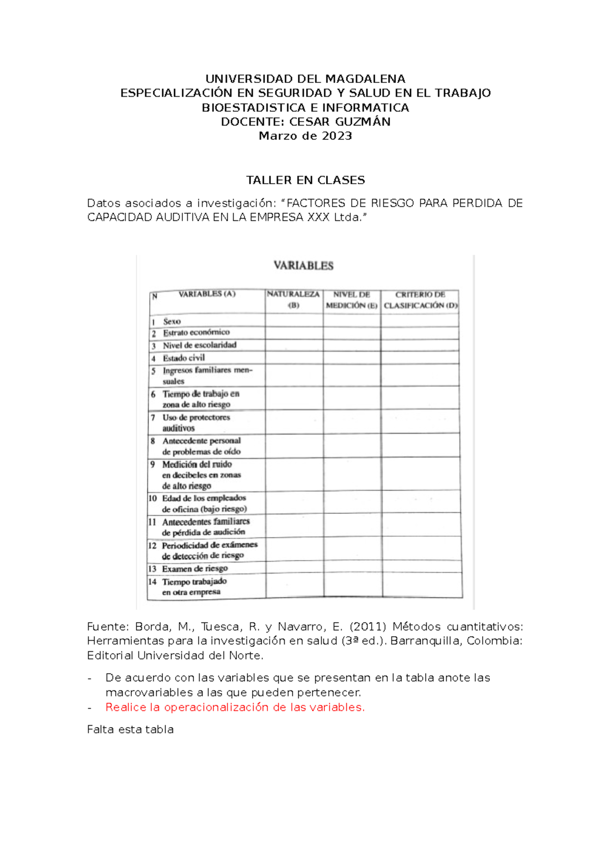 Taller en Clases I - Análisis de Variables Cualitativas y Cuantitativas ...