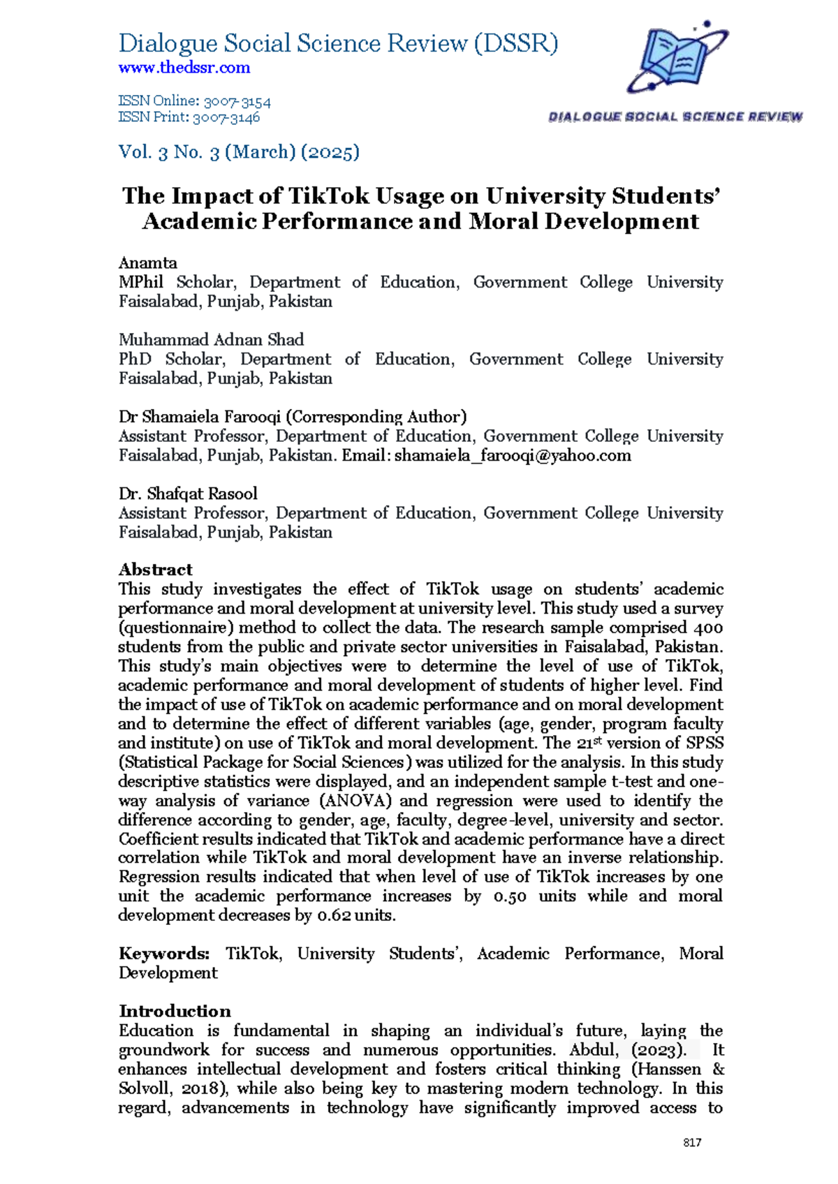 The Impact of TikTok on University Students' Academic Performance and ...