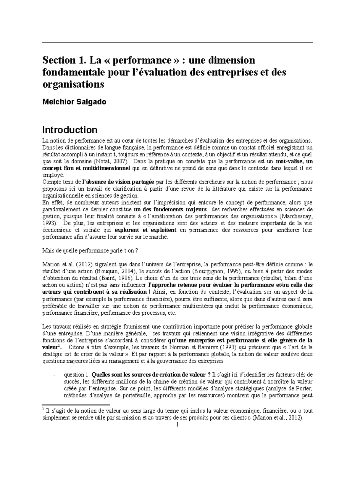 État de l'art sur la performance des organisations - M Salgado 2013 ...
