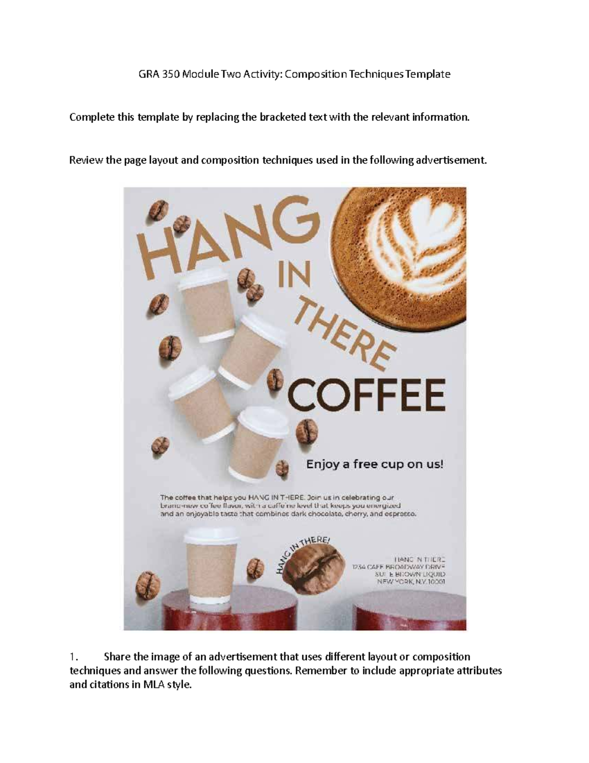 GRA 350 Module Two Activity: Analyzing Composition Techniques - Studocu