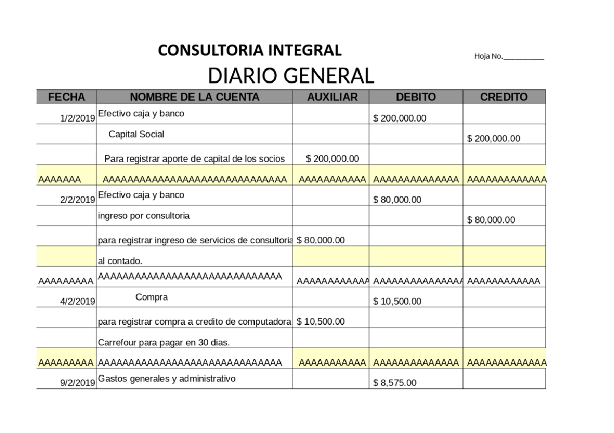Plantilla Actividad 1 M3U3 Consultoria Integral - Hojas de Cálculo ...