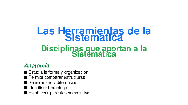 Mapa Combinado de Sistematica y Cladogramas en Biología - Studocu