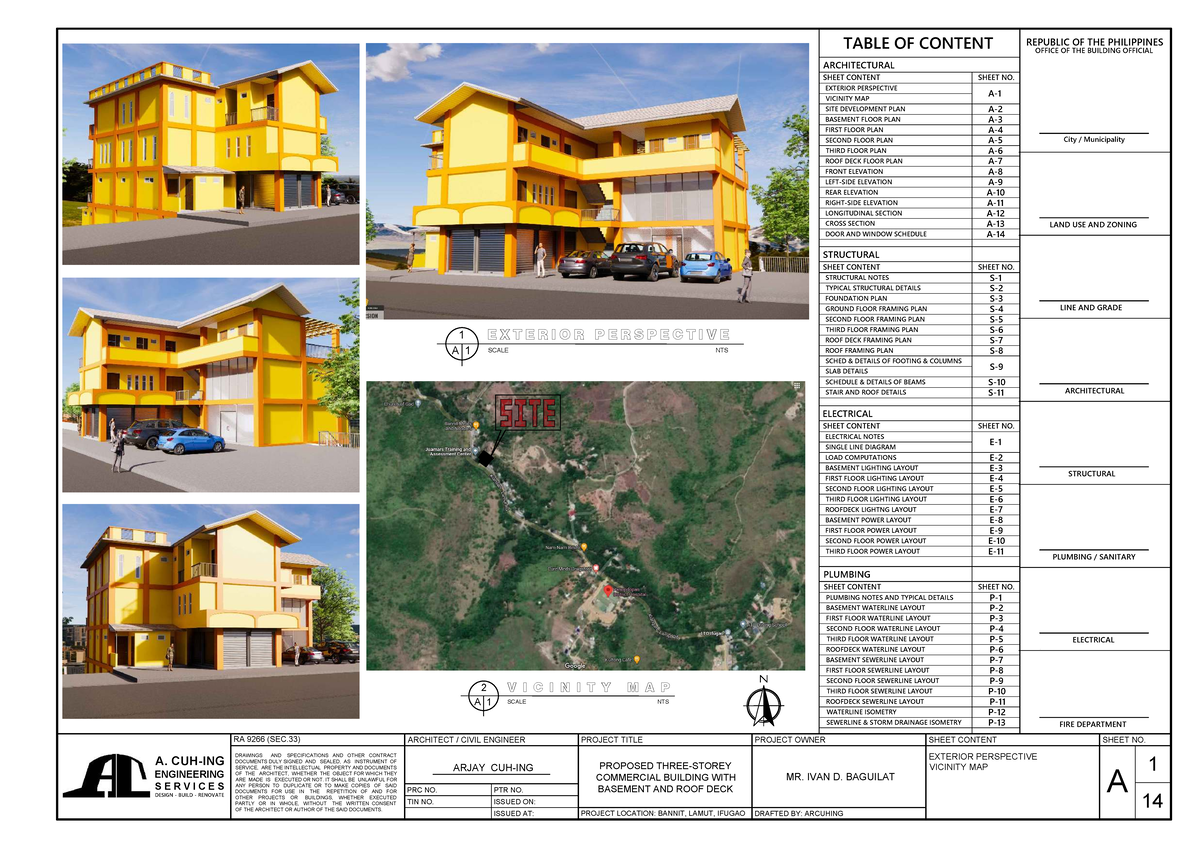 Architectural Drawings for Proposed 3-Storey Bldg (RA 9266) - Studocu