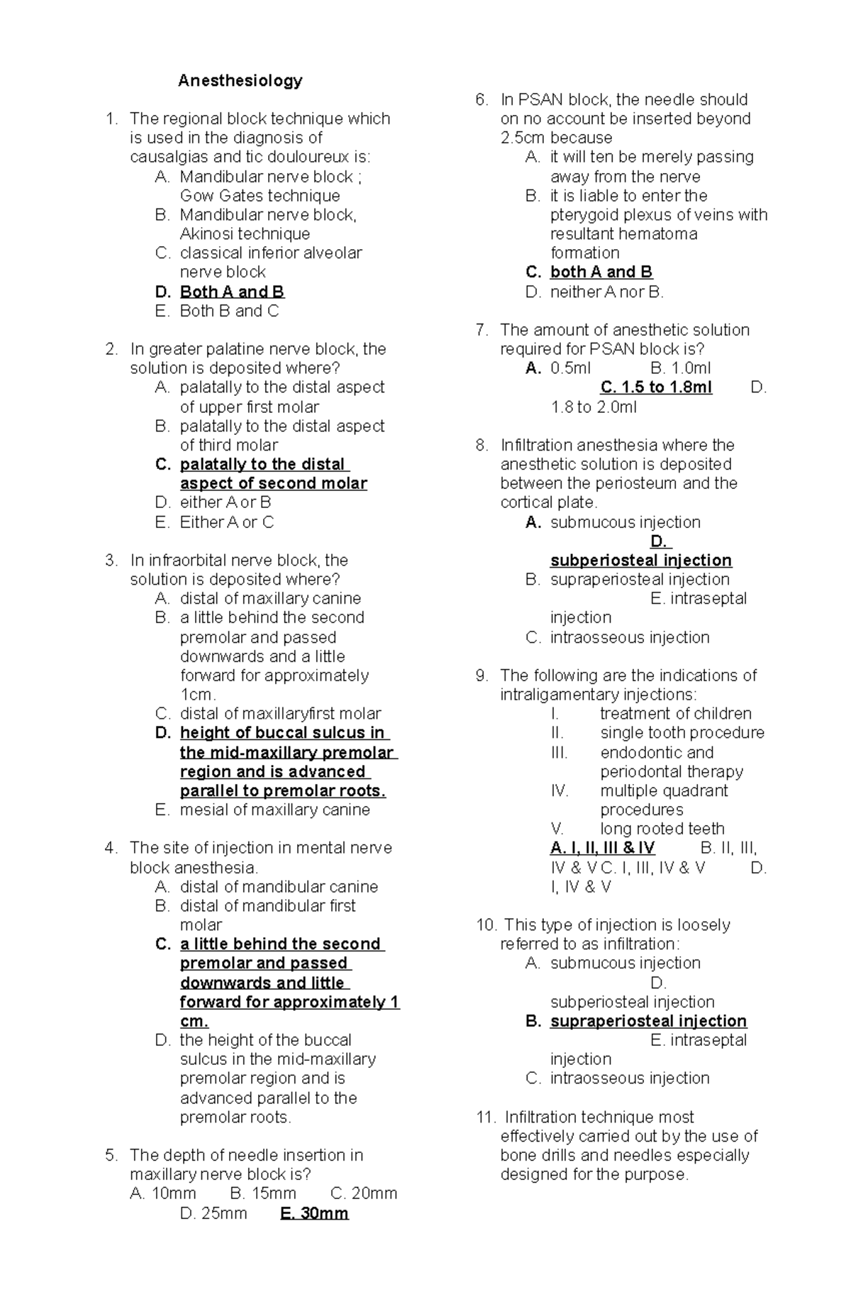 ANES - Anesthesiology Techniques Study Guide for Exams - Studocu
