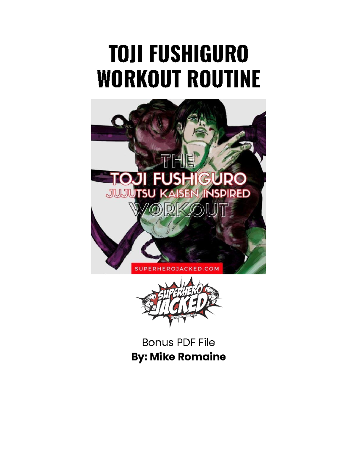 Toji Fushiguro Workout Routine: Non-Curse User Guide PDF - Studocu