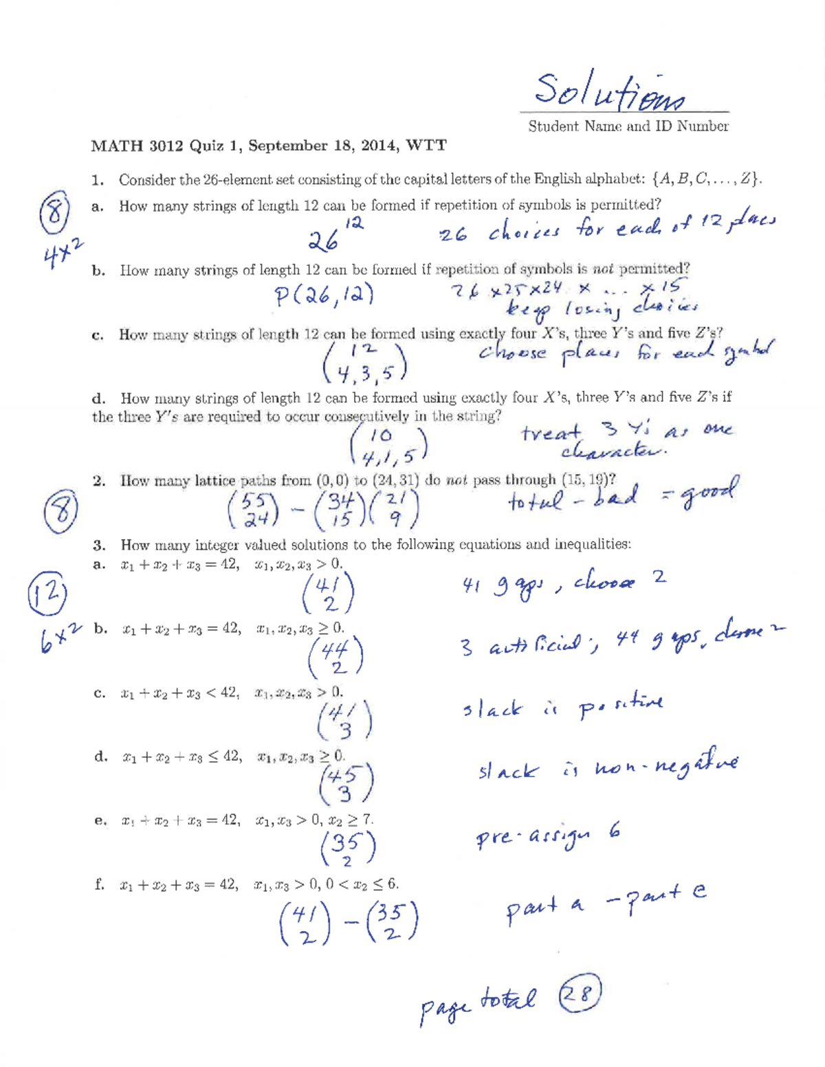 Test14-1-sol - mock test - Ut 4b ubone Student Name and ID Number MATH ...