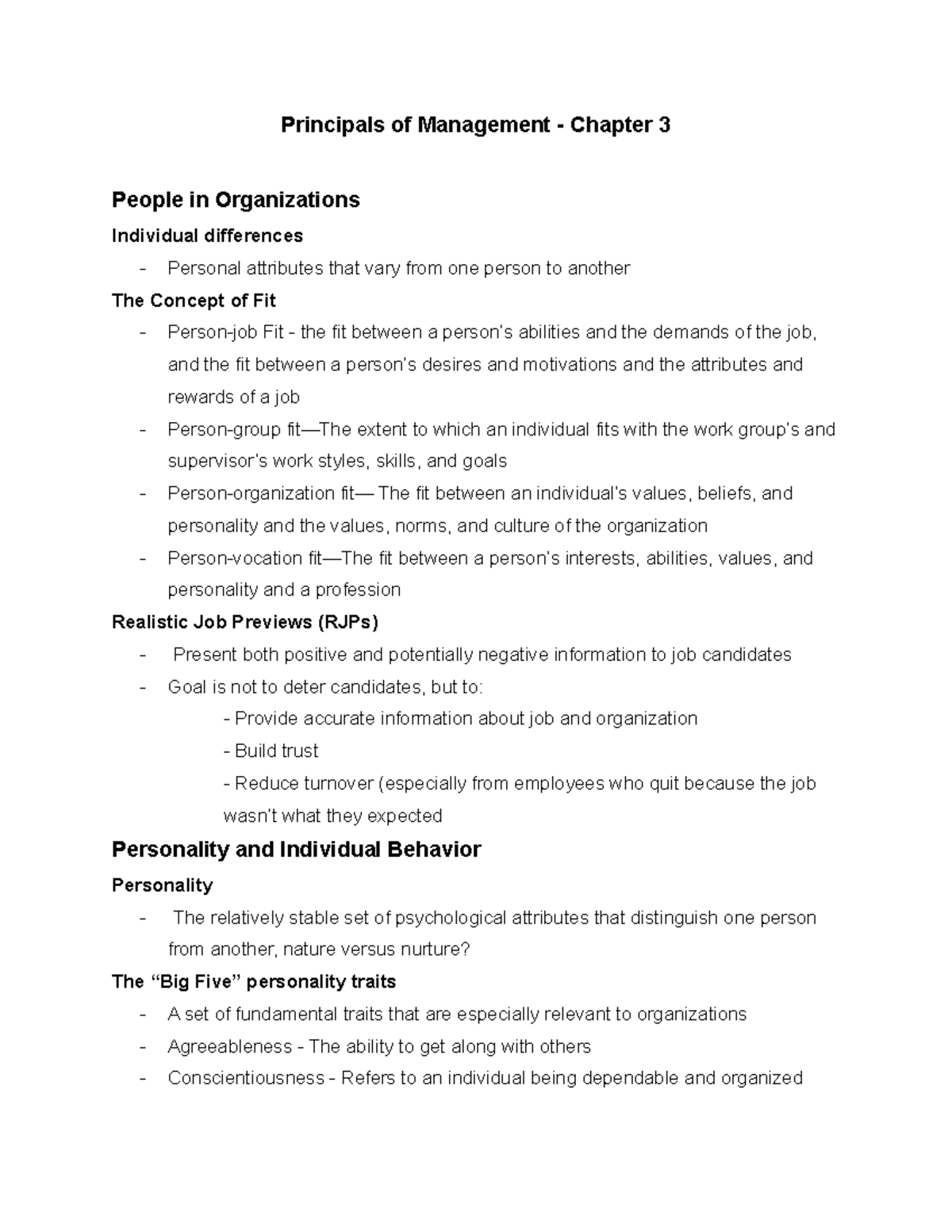 Principals of Management - Chapter 3 - Studocu