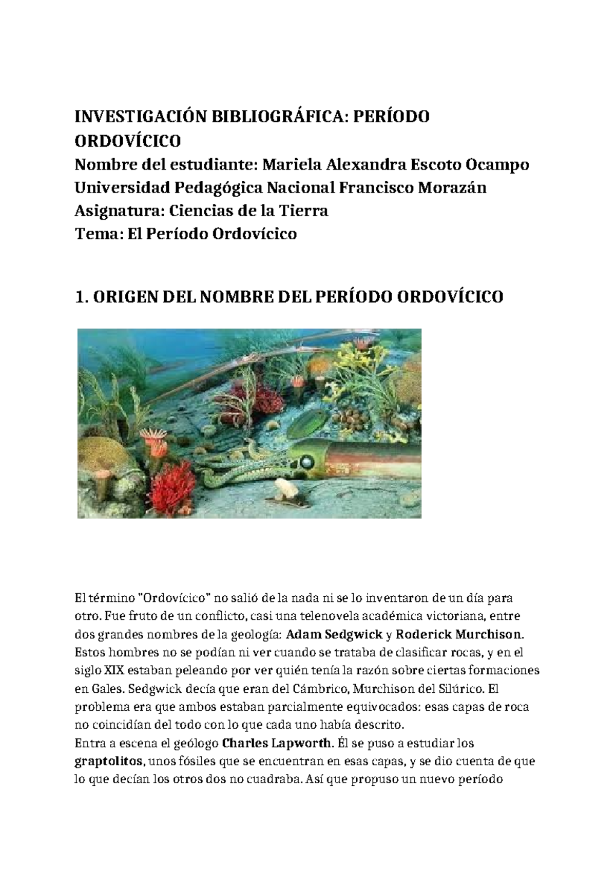 Investigación Bibliográfica: El Período Ordovícico (Ciencias de la ...