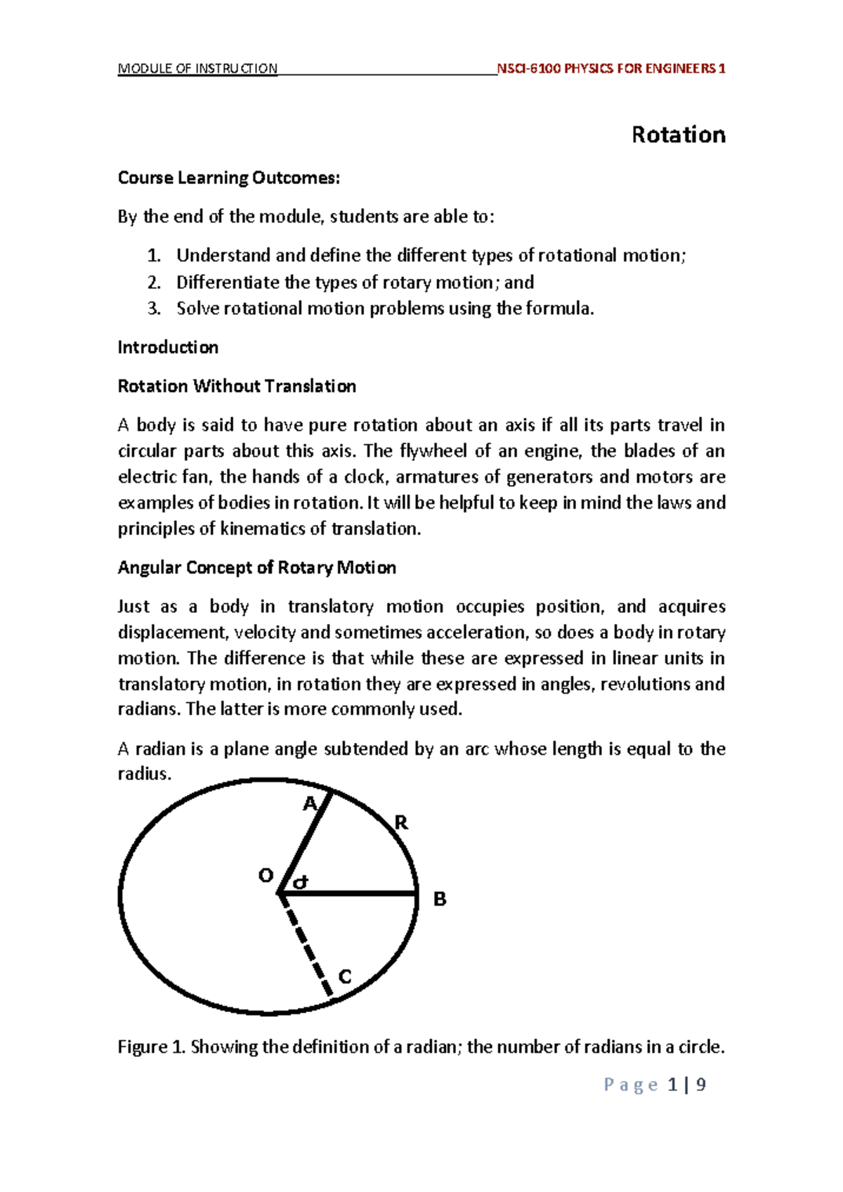 W13-Modules-Rotation - Rotation Course Learning Outcomes: By the end of ...