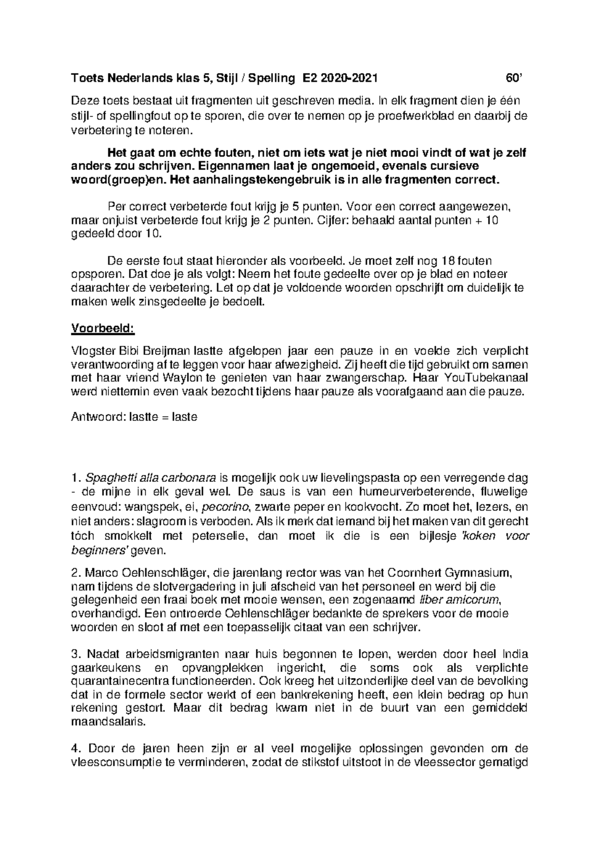 Toets Nederlands Klas 5: Stijl- en Spellingfouten Oplossen - Studeersnel