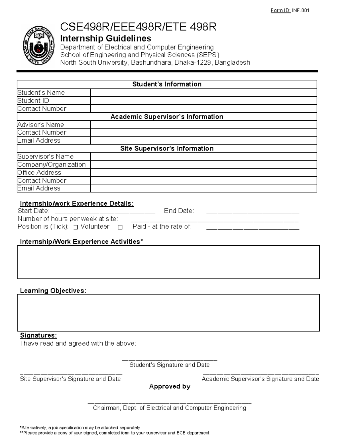 INF.001 498R Internship Guidelines for ECE Students - Studocu