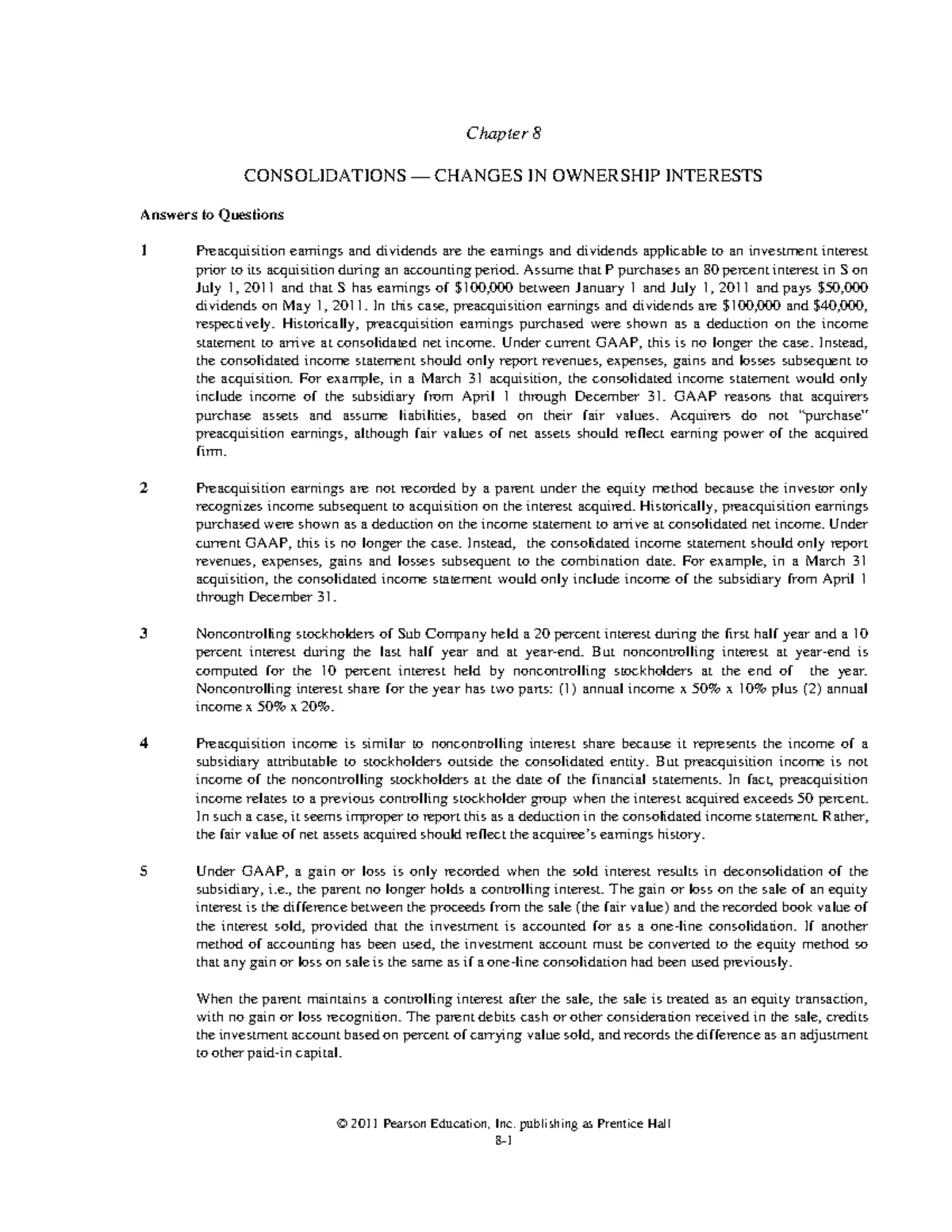 Solution Manual Advanced Accounting 11E by Beams 10 chapter - © 2011 ...