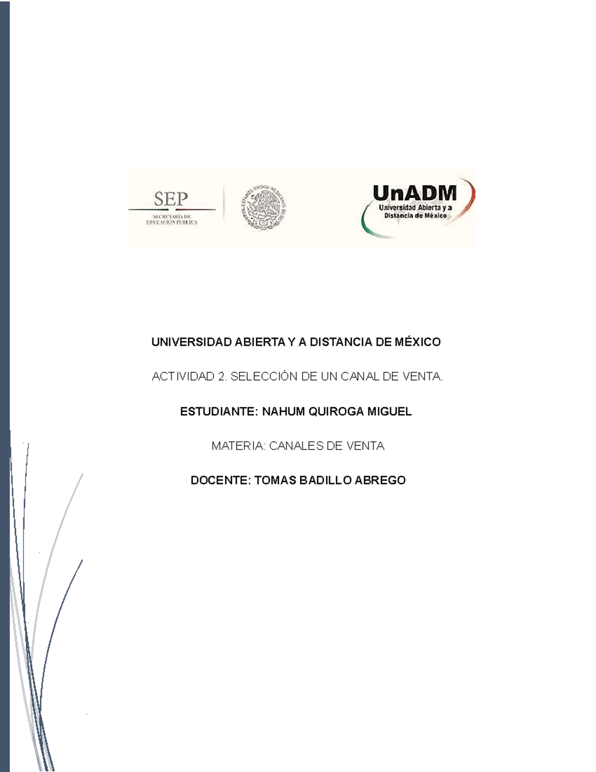 GCAV U1 A2 NAQM - aaaaaaaaaaaaaaaaaaaaaa - UNIVERSIDAD ABIERTA Y A ...