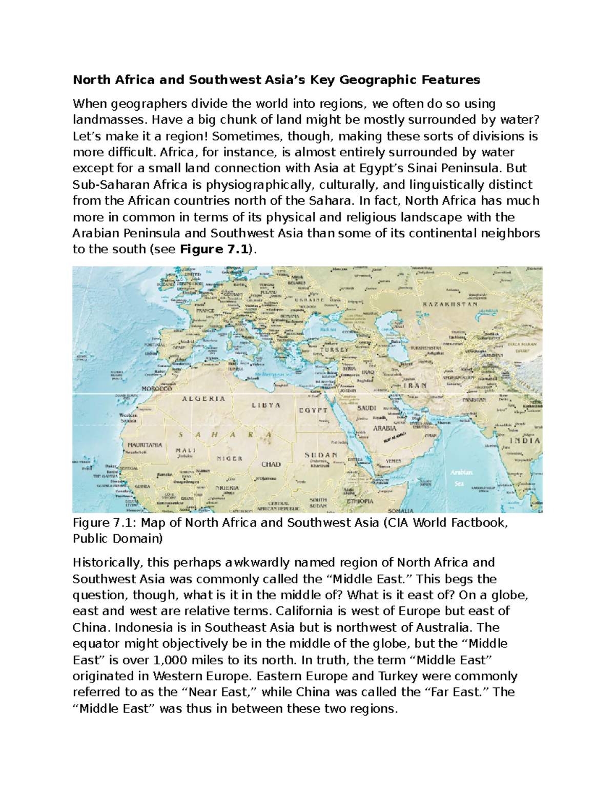 Geographic and Cultural Insights of North Africa and Southwest Asia ...