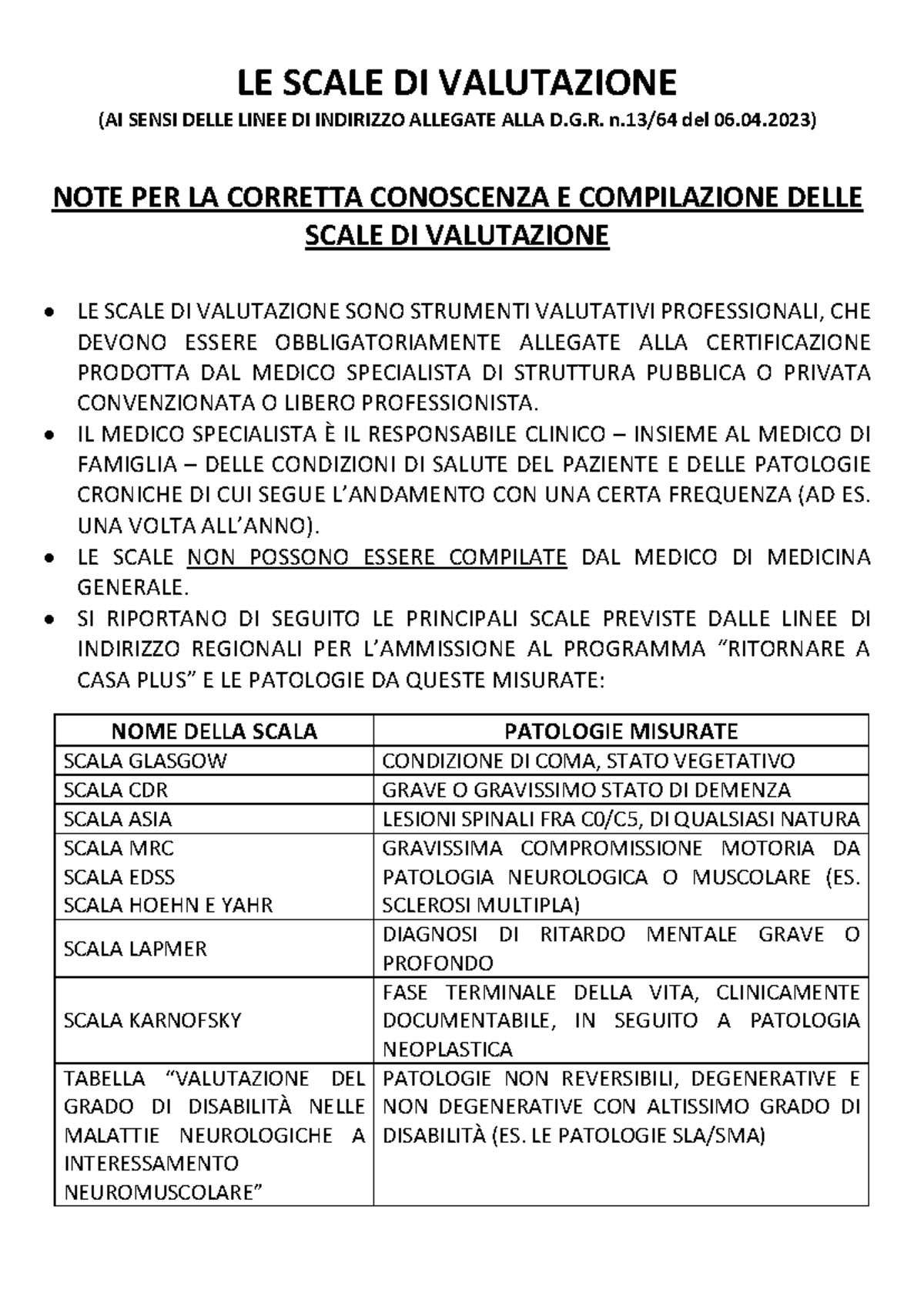 4 - letteratura - LE SCALE DI VALUTAZIONE (AI SENSI DELLE LINEE DI ...