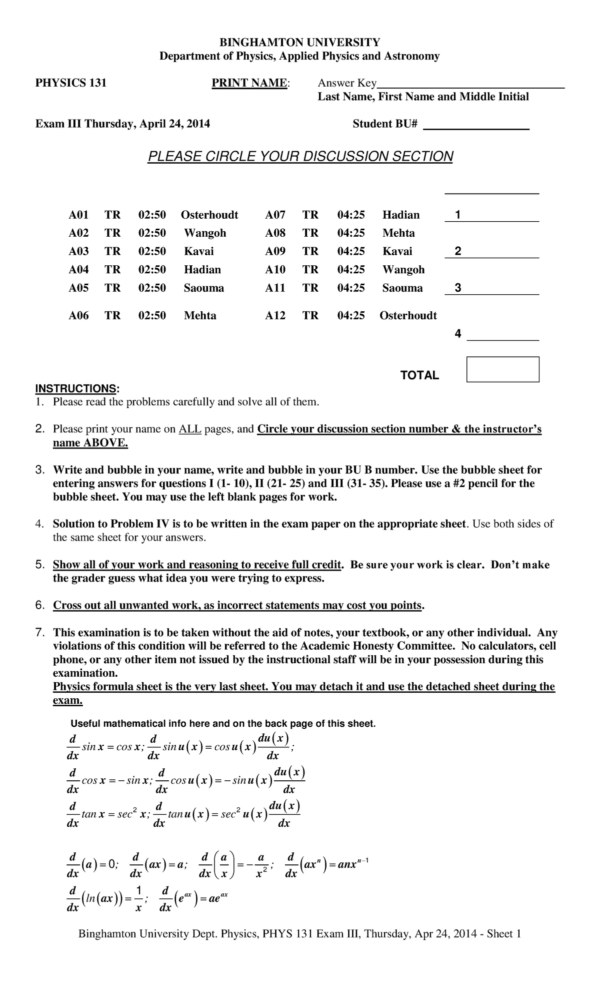 Work and Energy - Key Formulas for Physics 101 Exam Prep - Studocu