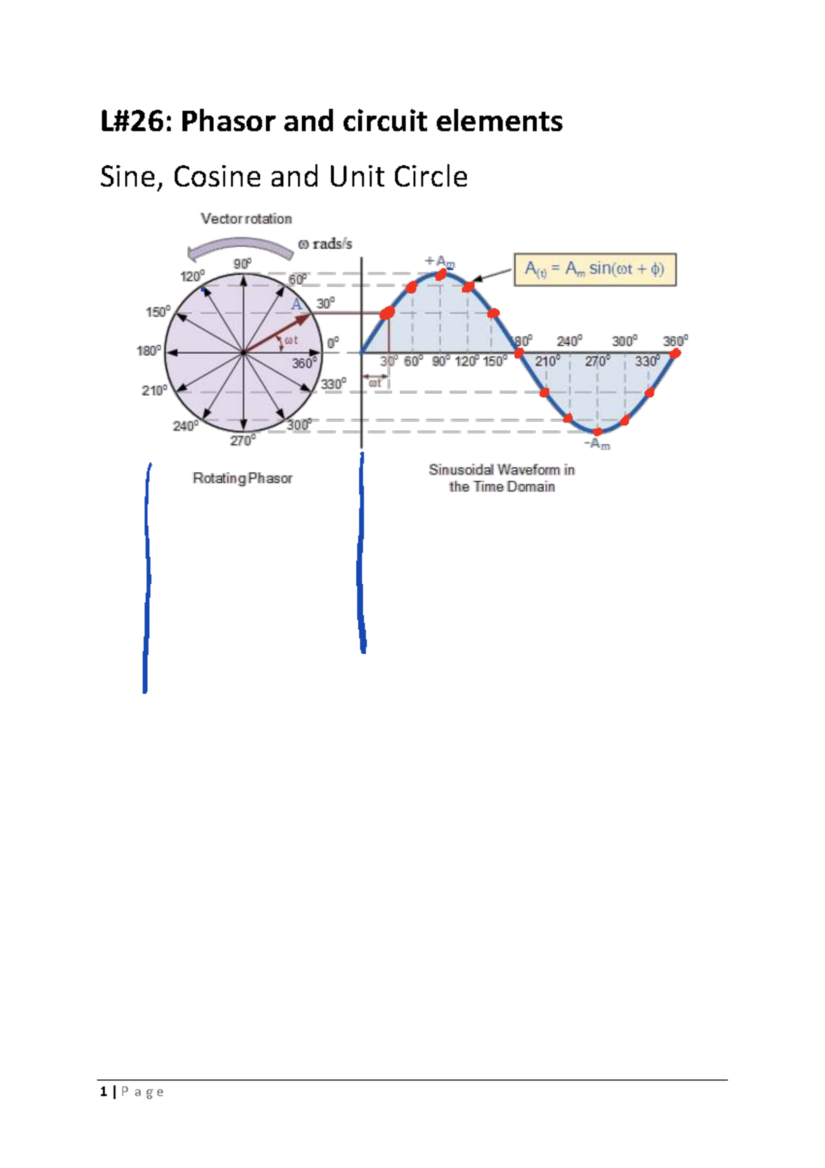 Phasor Analysis and AC Circuit Elements (Course Code: 26 9.4-9.5) - Studocu