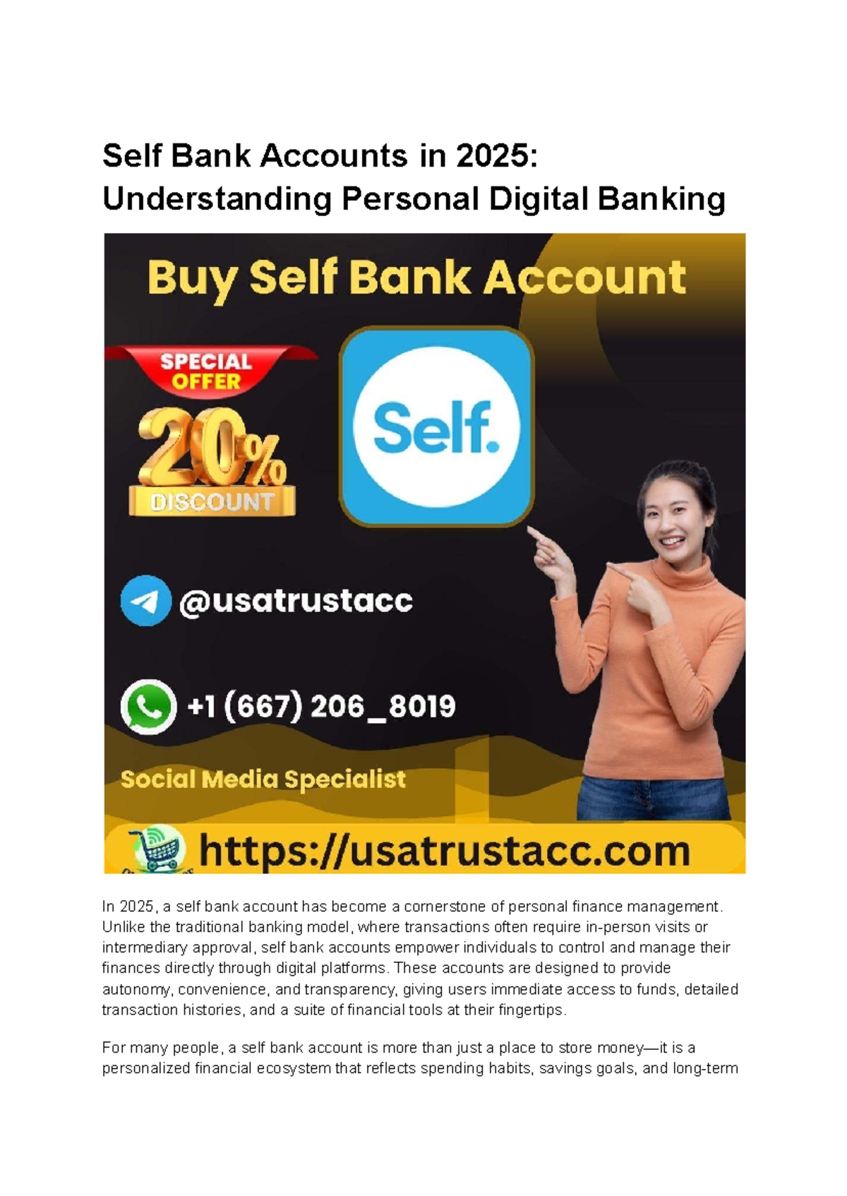 Self Bank Accounts in 2025: A Guide to Digital Banking Management - Studocu
