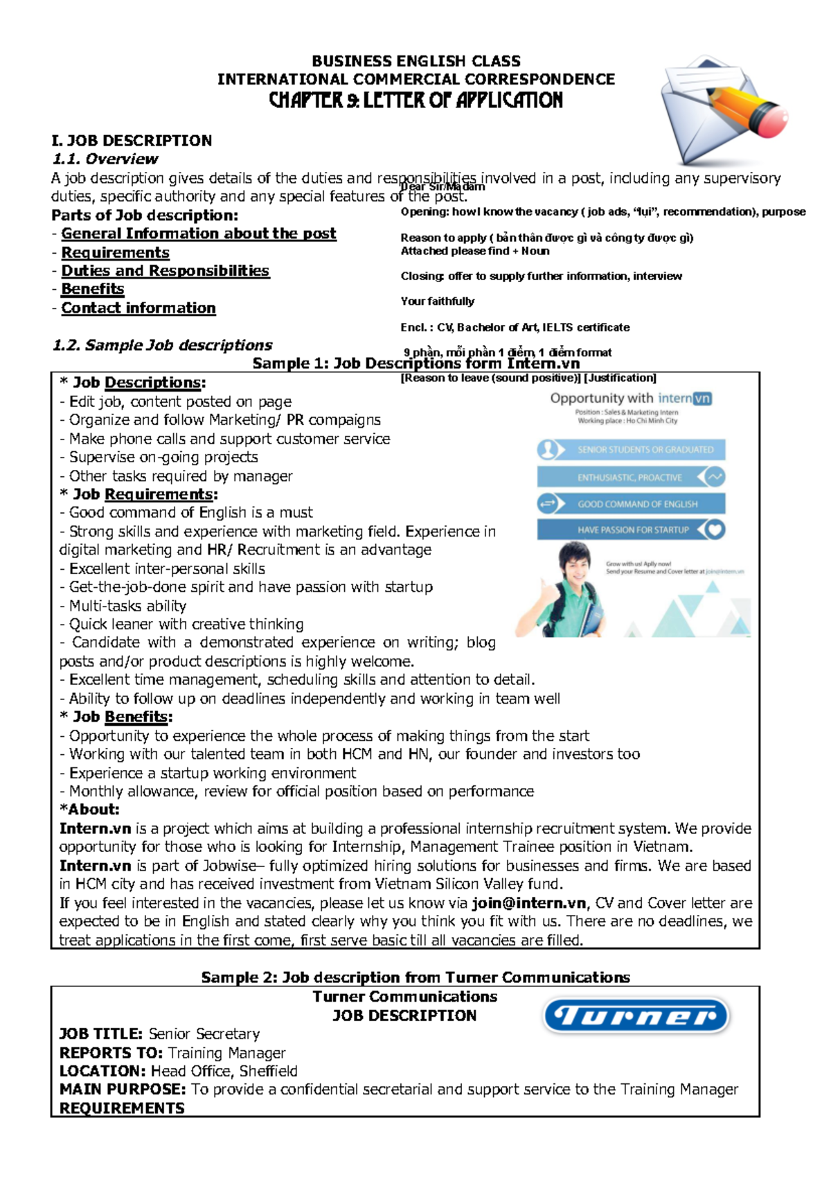 6-Covering-Letter - Covering letter - BUSINESS'ENGLISH'CLASS' - Studocu