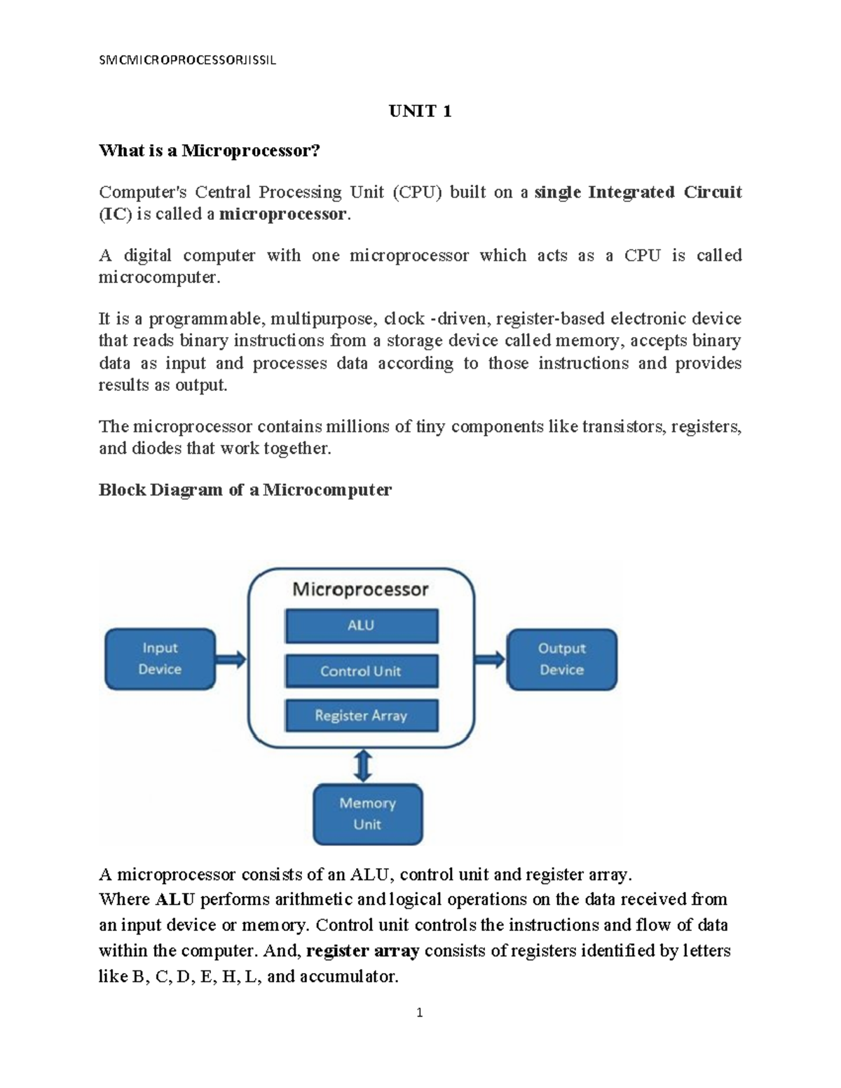 UNIT 1 - Introduction to Microprocessors and Their Evolution - Studocu