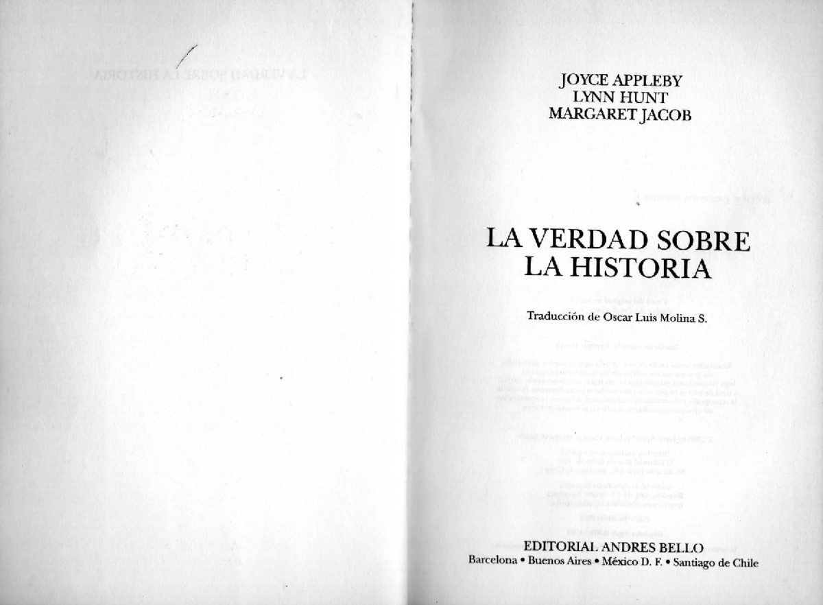 U1 - Appleby Hunt Jacob - Introducción a La Verdad sobre la Historia ...
