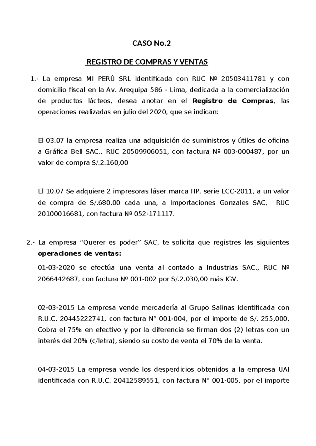 S02 S1 Registro de Compras y Ventas - Caso Práctico - Studocu