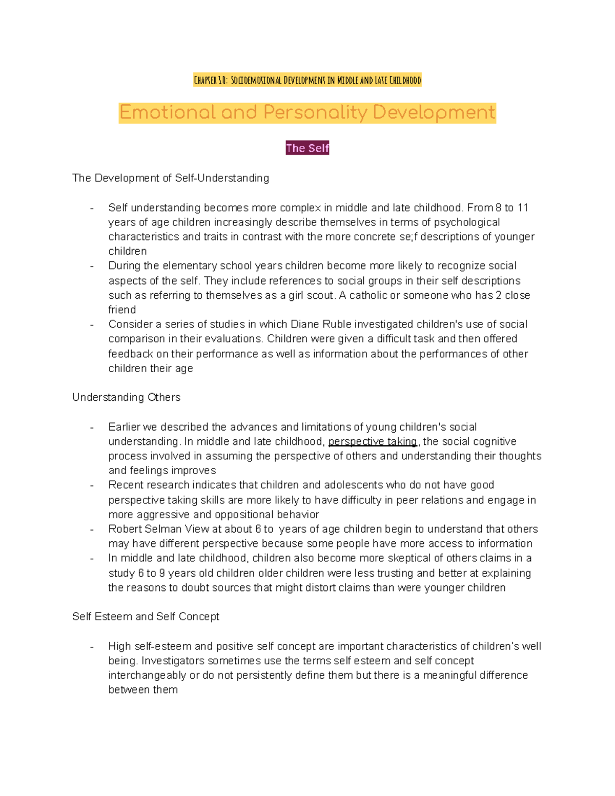 Chapter 10 - This is notes from Life Span Development - Chapter 10 ...