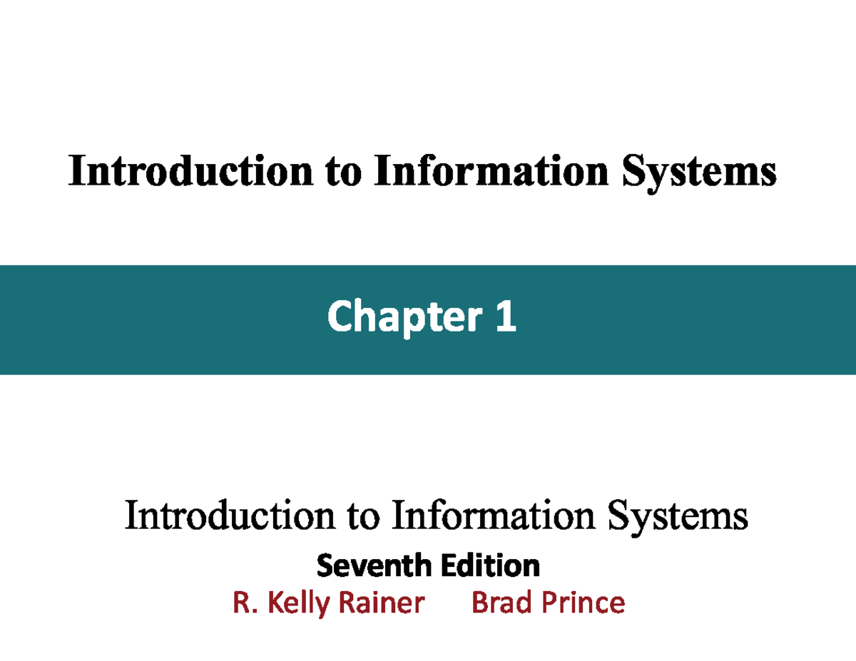 ISP500 Chapter 1: Introduction to Information Systems Overview and Key Concepts - Studocu
