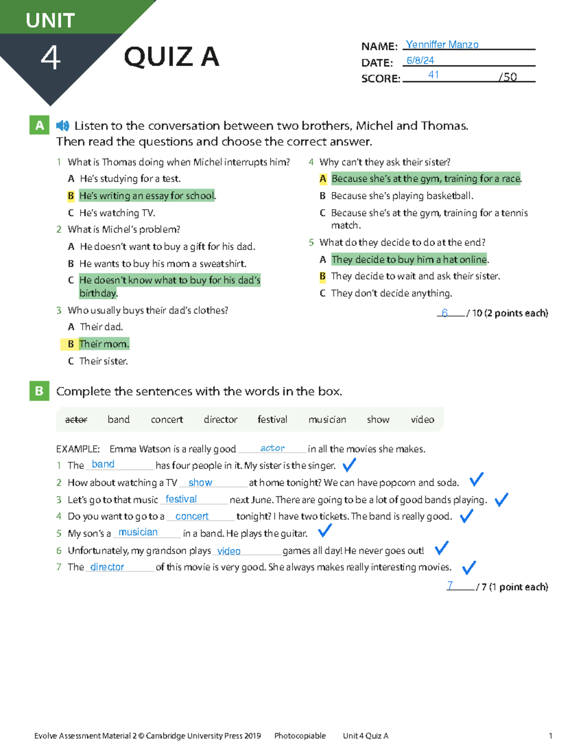 773060127 Quiz Unidad 4 - Assessment Questions and Activities - Studocu