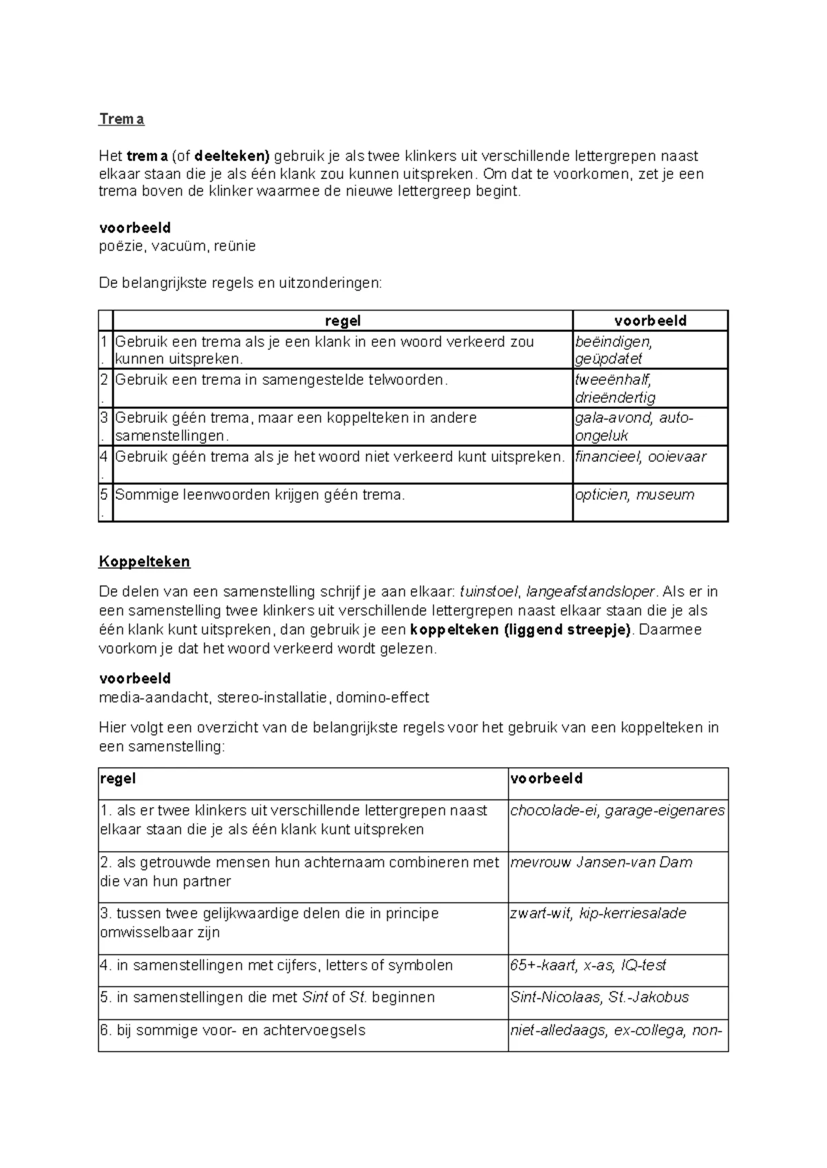 Schema woordsoorten - Schema woordsoorten Woordsoort Uitleg Voorbeelden ...