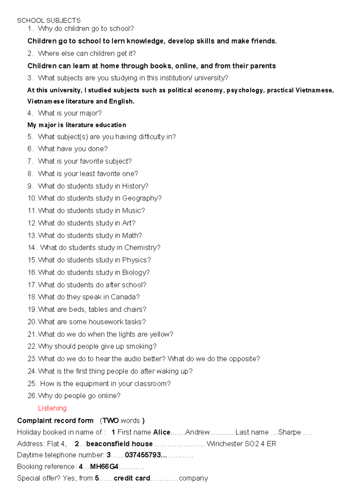 SCHOOL SUBJECTS: Understanding Education and Learning (T6 21) - Studocu