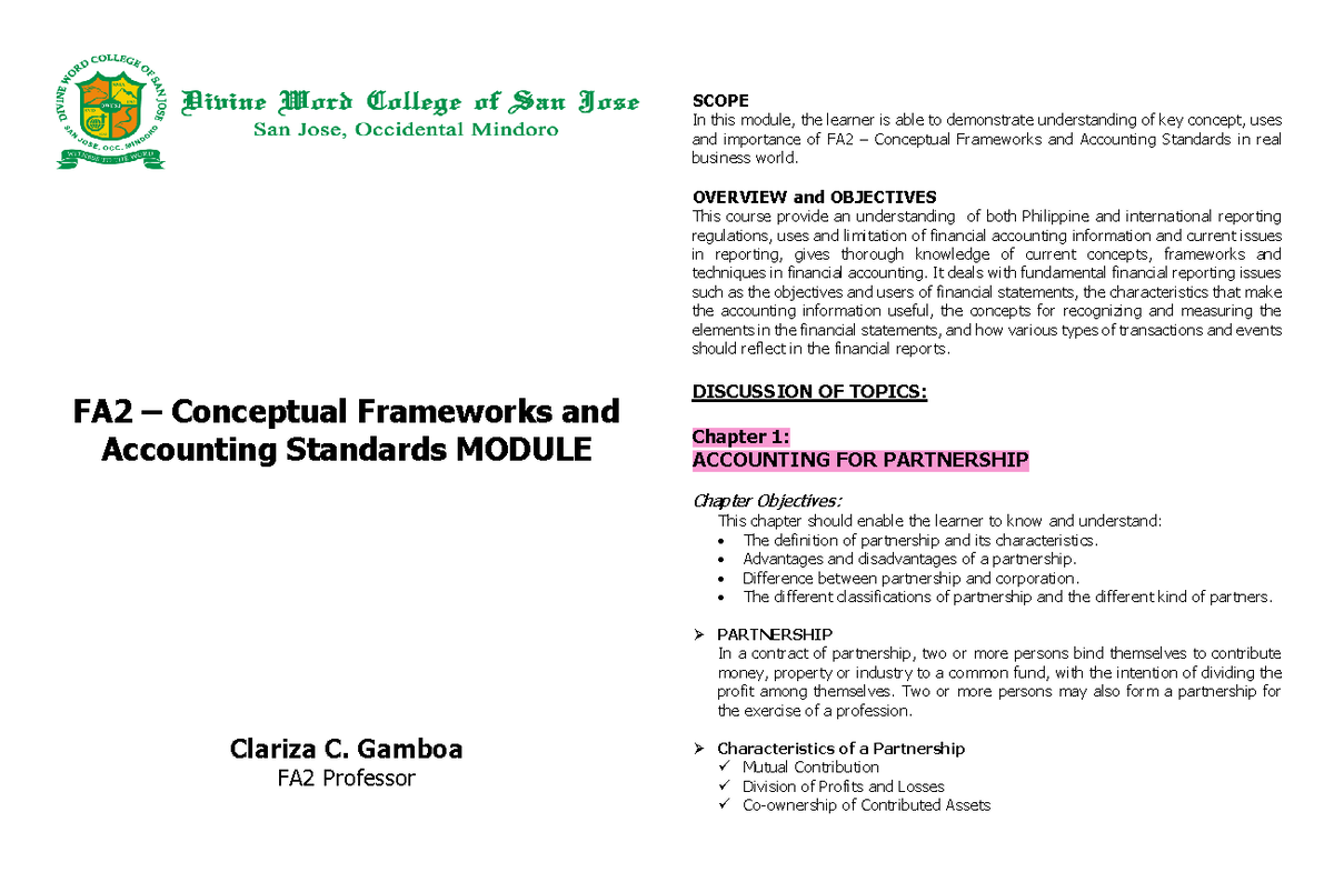 FA2 Final Exam Module: Understanding Conceptual Frameworks in ...