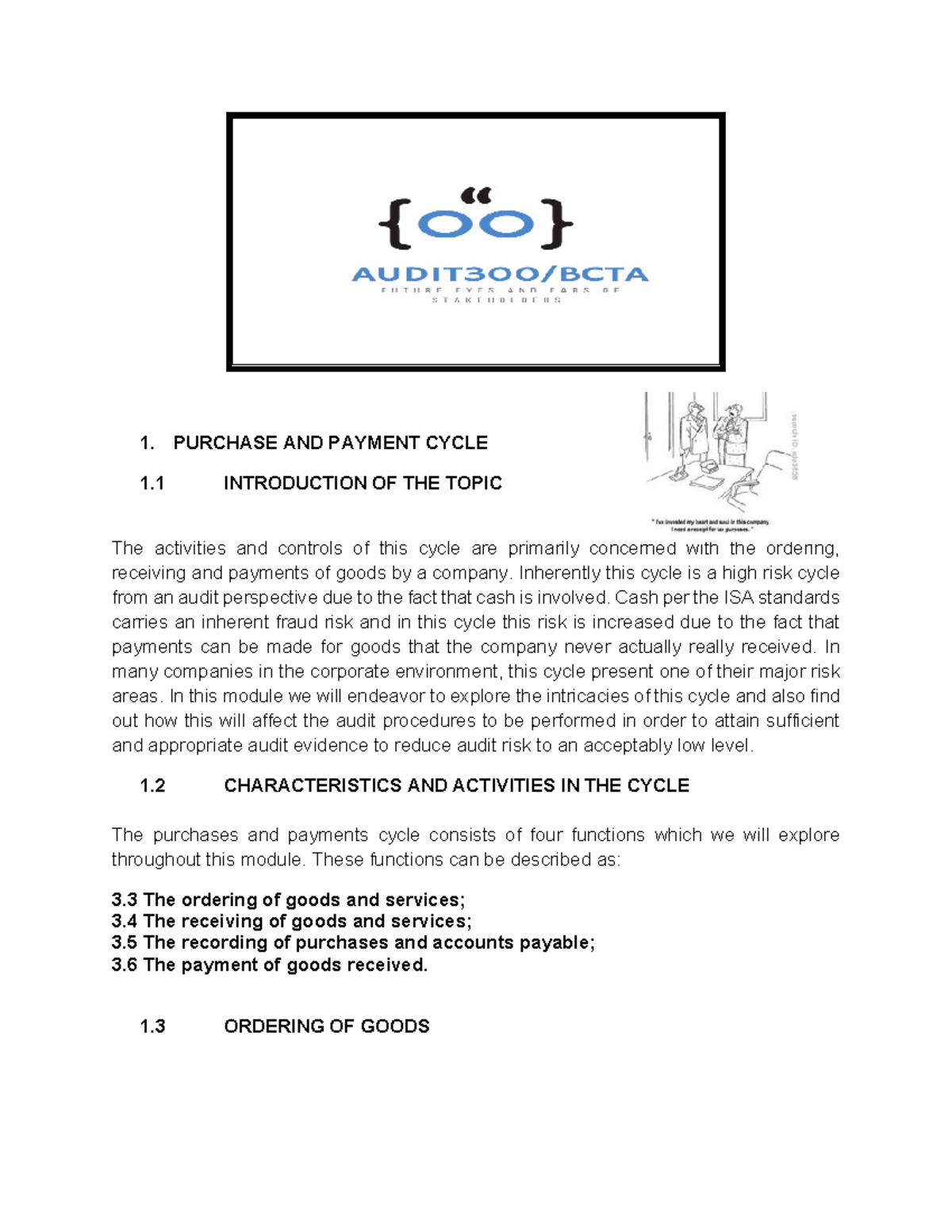 Purchases and Payments Cycle: Substantive Procedures Guidance Manual ...