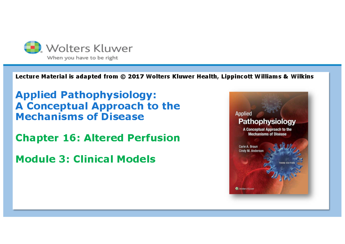 Applied Pathophysiology: Chapter 16 - Altered Perfusion - Studocu