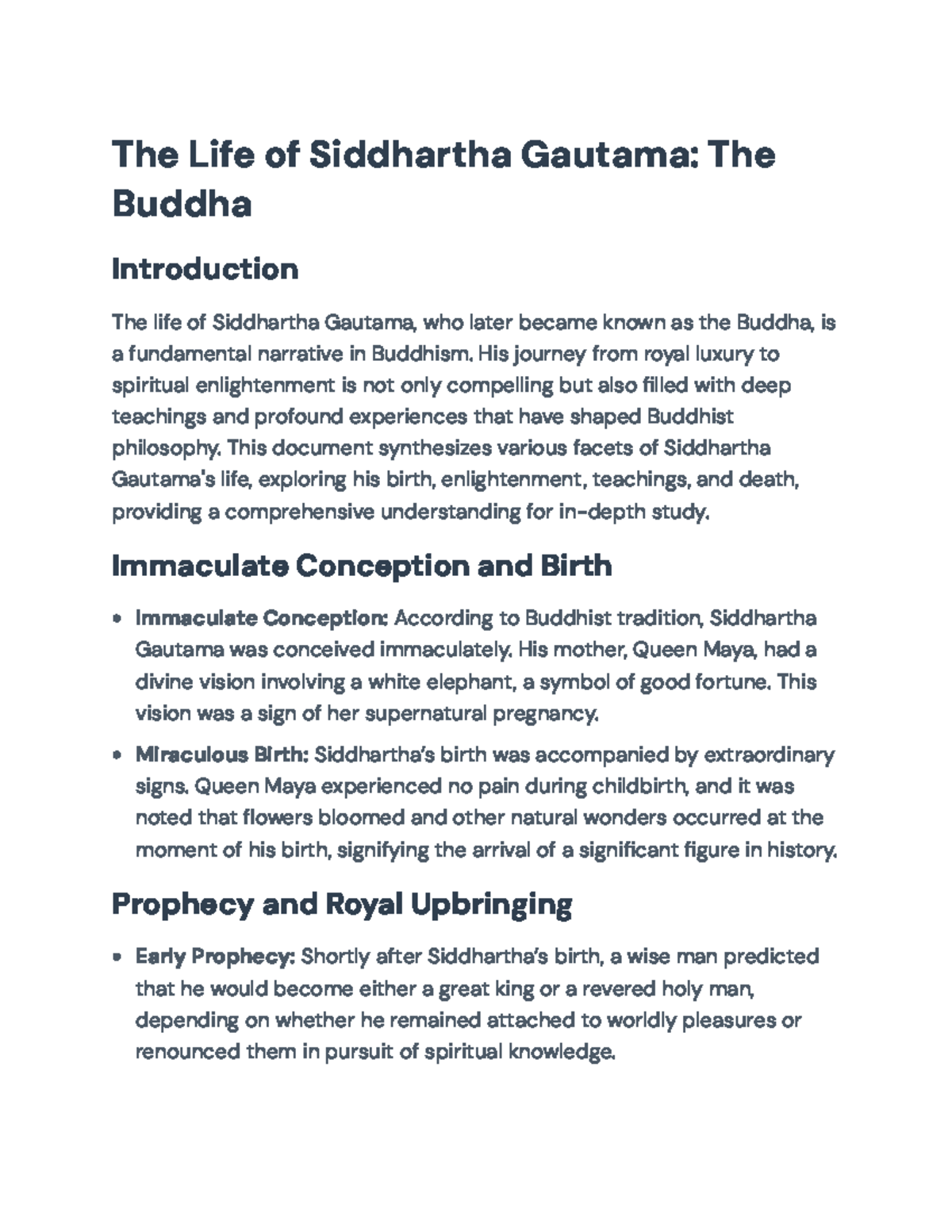 Siddhartha Gautama: A Comprehensive Study of the Buddha's Life - Studocu