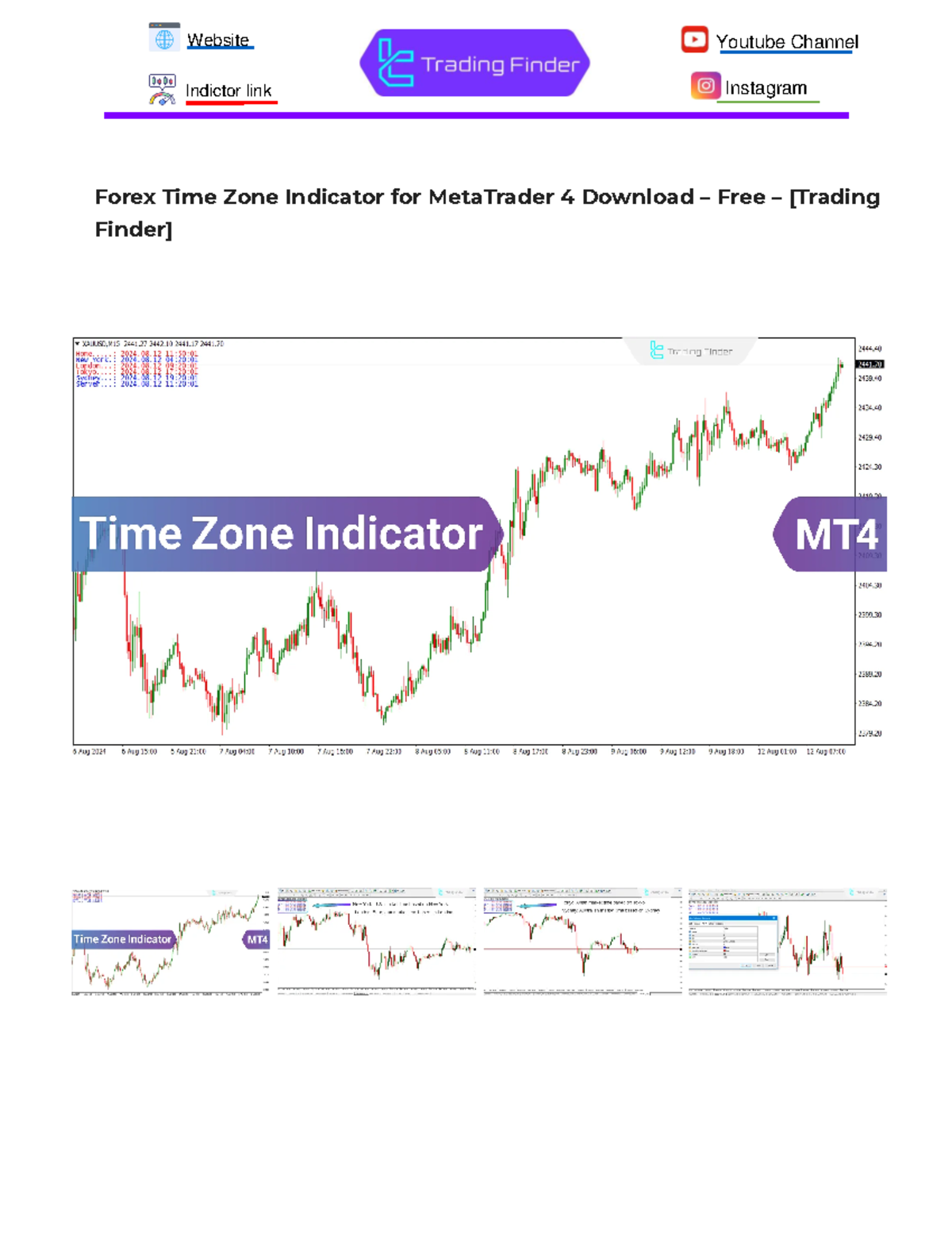 Forex Time Zone Indicator for Meta Trader 4 Download – Free – [Trading Finder] - Liquidity and ...