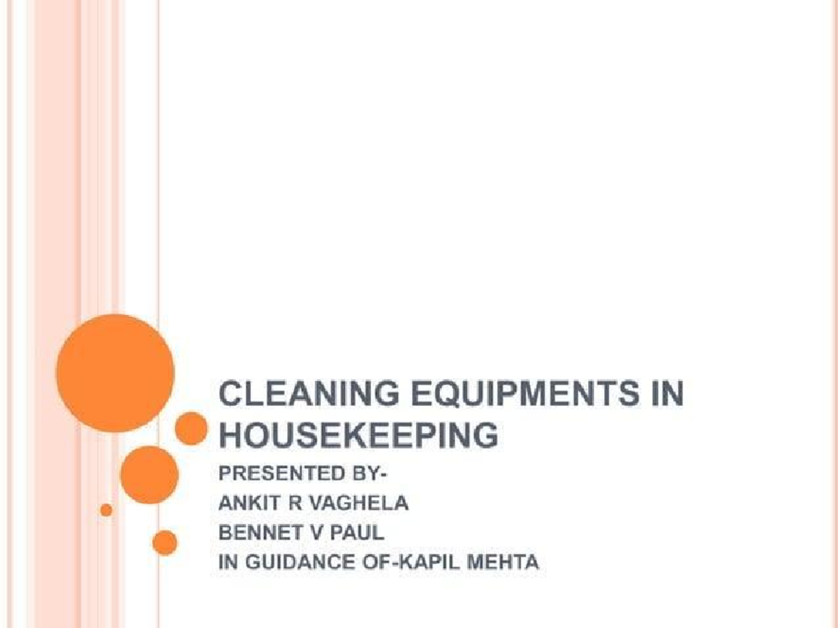 Housekeeping Cleaning Equipment Overview: Mechanical & Manual Tools ...