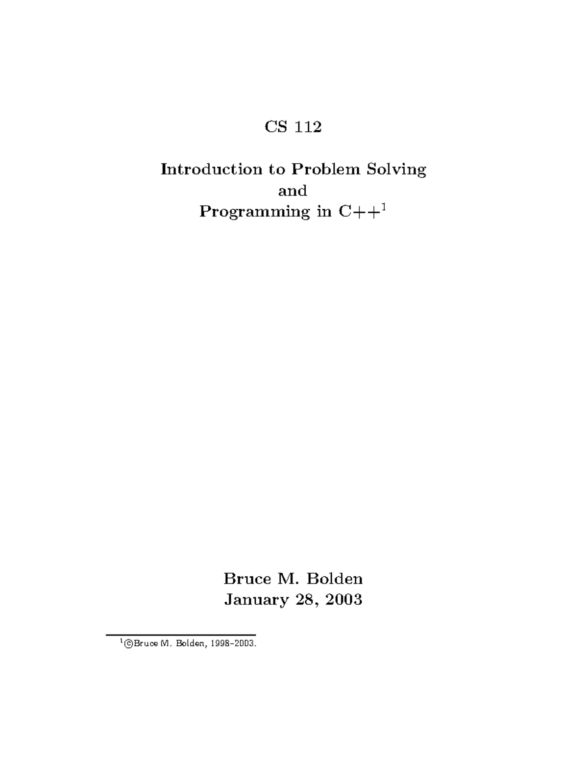 CS 112 Lecture Notes: Introduction to C++ Concepts and Practices - Studocu