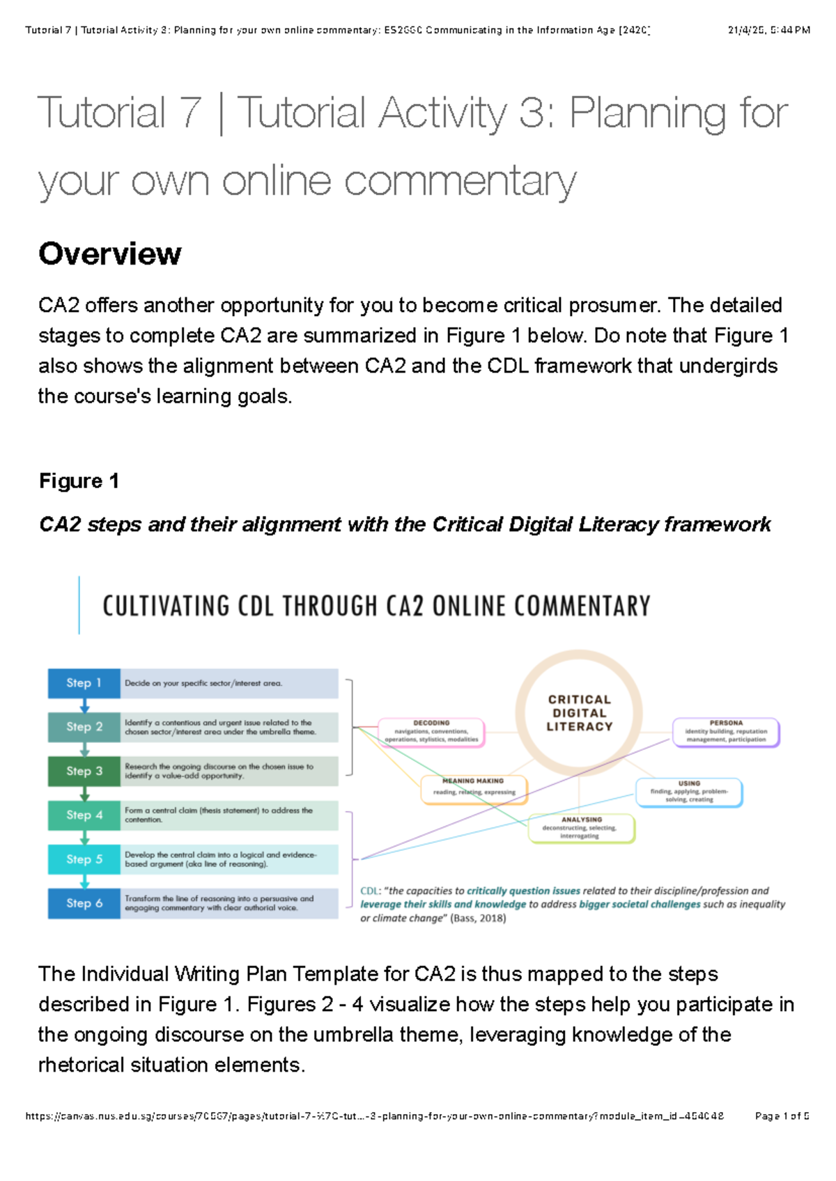 ES2660 Tutorial 7: Planning Your Online Commentary Activity - Studocu