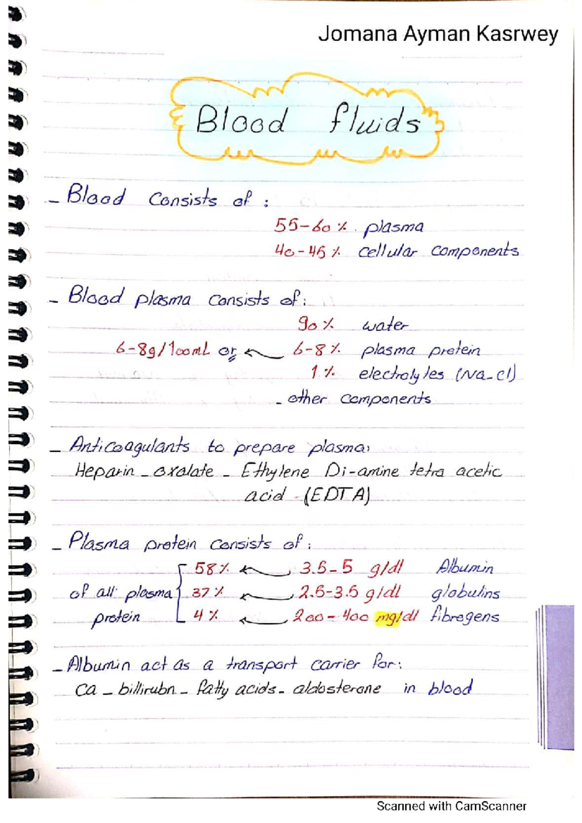 Practical Biochemistry: Blood Fluids and Protein Analysis - Studocu