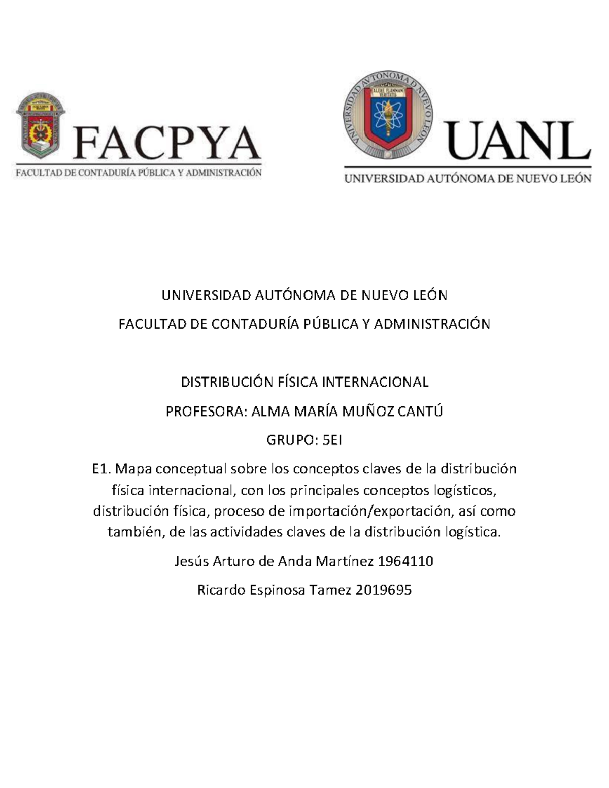 Mapa Conceptual sobre Distribución Física Internacional - E1 - Studocu